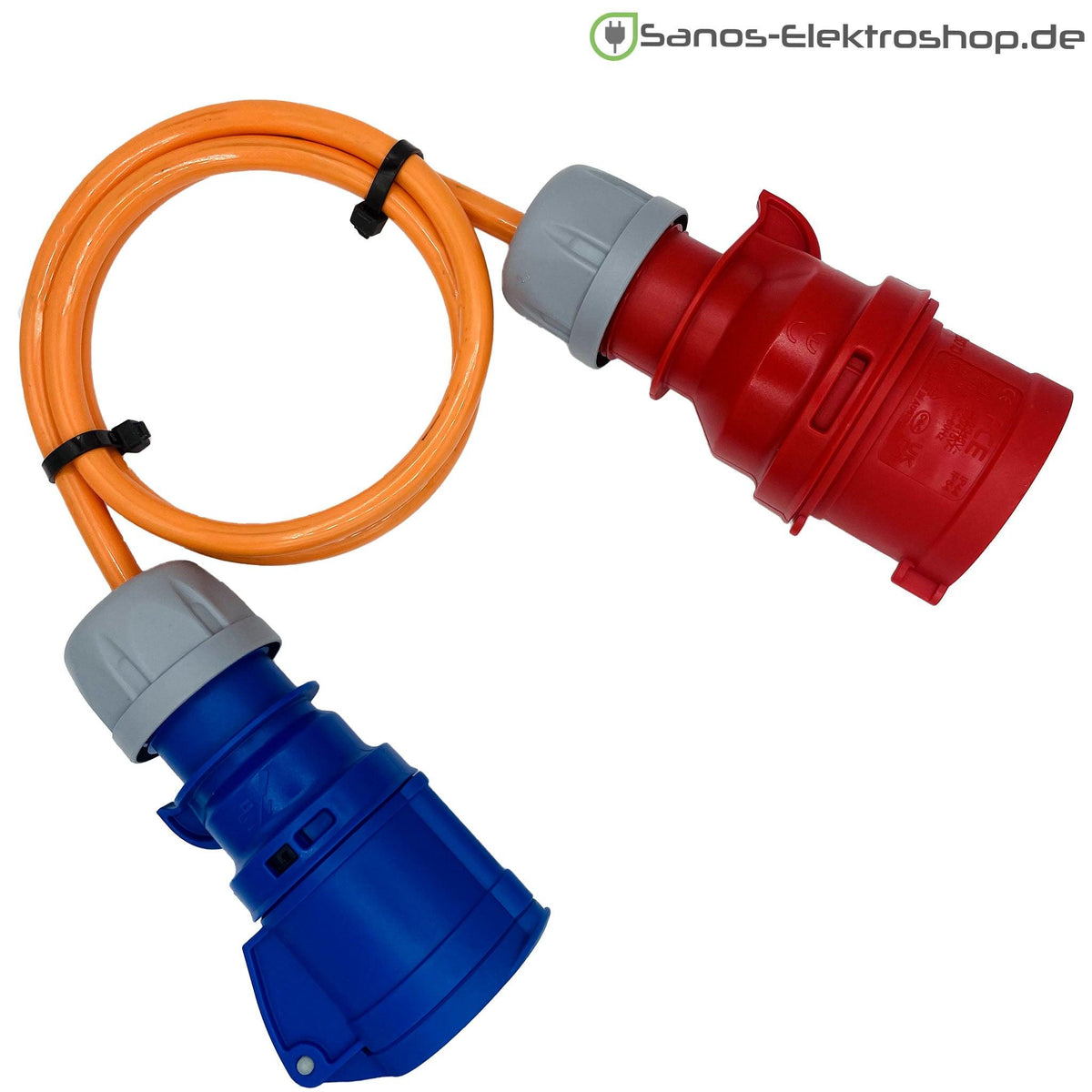 CEE-Adapter: CEE Stecker 5-polig 16A auf CEE Kupplung 3-polig 16A mit – Sanos-Elektroshop.de