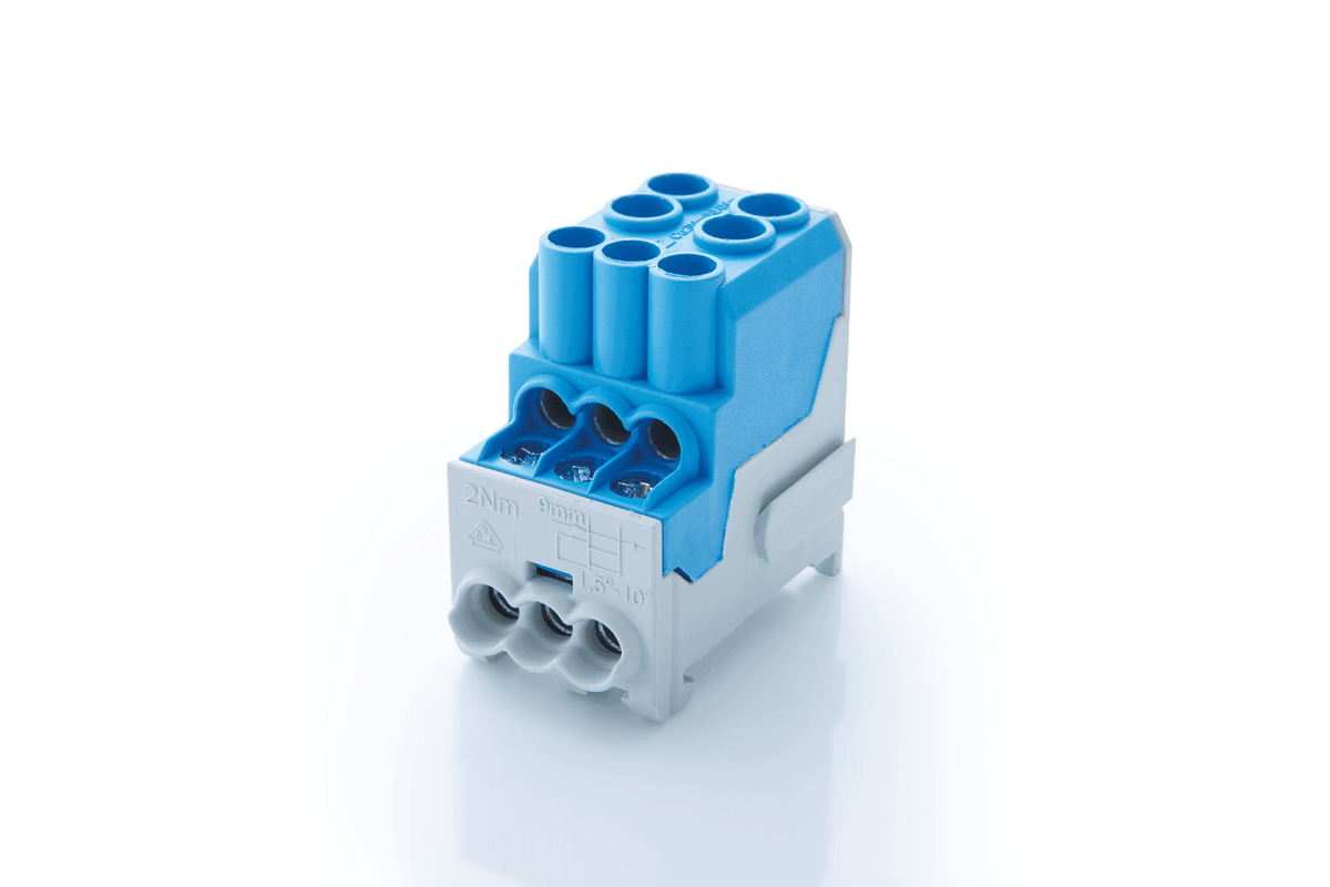 Abzweigklemme, Klemmblock, Verteilerklemme, 25mm² 1-pol. 400V 2x25mm² u ...